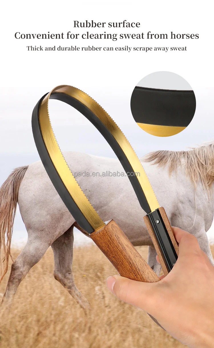 High Quality Horse Sweat Scraper And Wooden Handle - Buy Horse Sweat ...