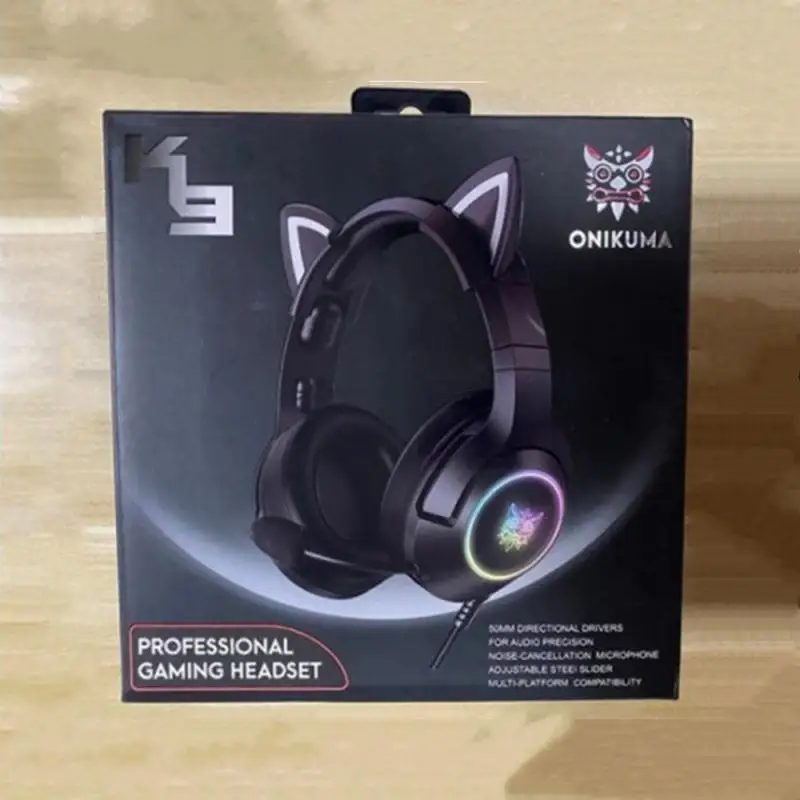 Onikuma K9 Head-mounted Professional Black Cat Ear Rgb Gaming Headphone ...