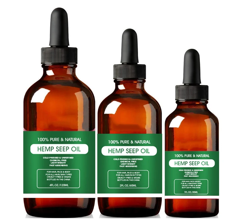 Organic Hemp Seep Oil, 100% Pure for Hair, Face & Skin | Natural Cold ...