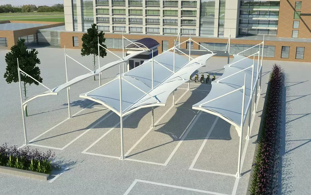 Q235 Metal Membrane Structure - Durable Car Parking Sheds