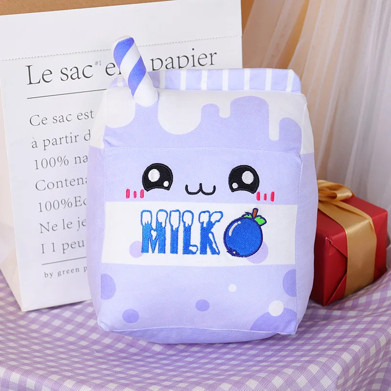 Cute Cartoon Milk Plush Toy Stuffed Fruit Milk Bottle Throw Pillow Soft ...
