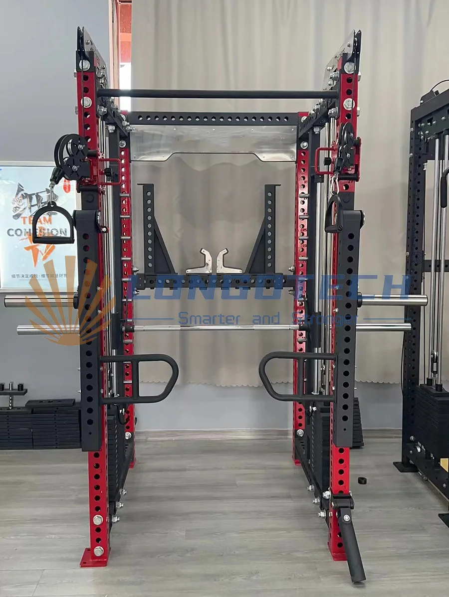 LongGlory Home Gym Professional Bodybuilding Cage Comprehensive Fitness Exercise Power Squat ...