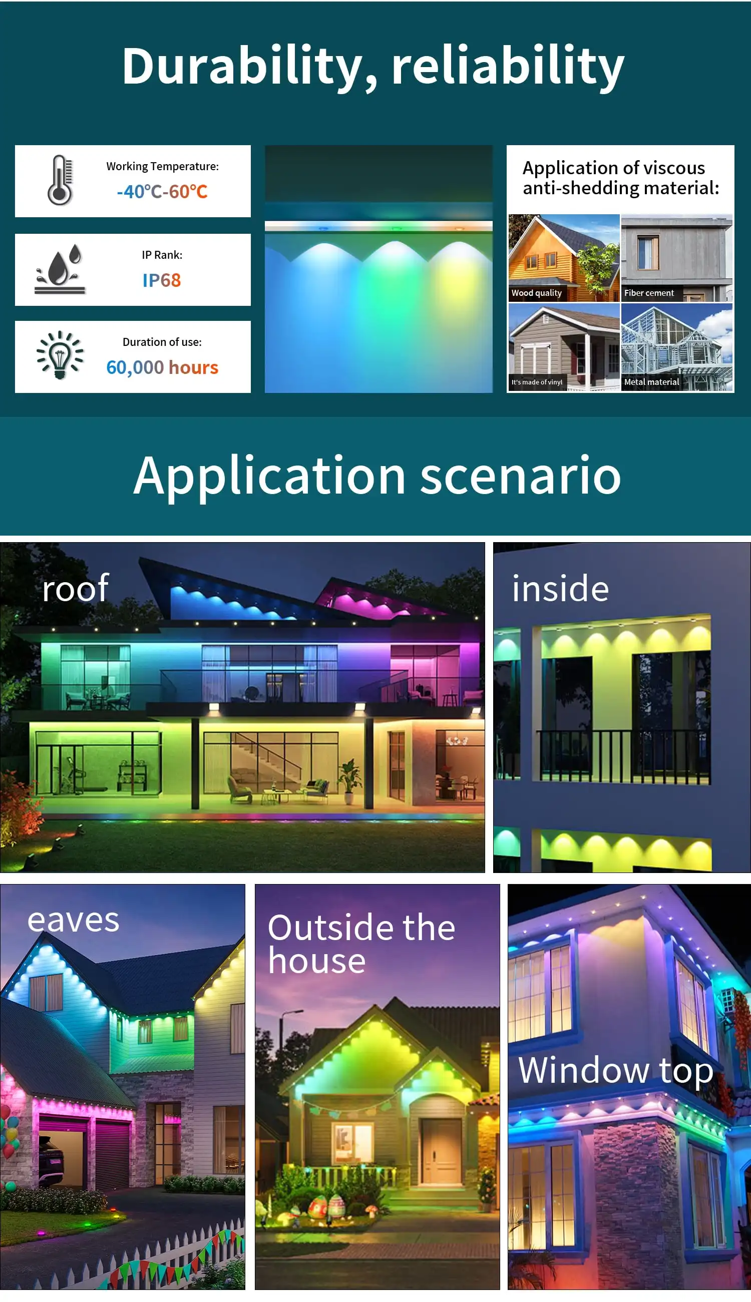 Permanent Christmas Lighting Ip68 Smart Wifi Controller House Exterior ...