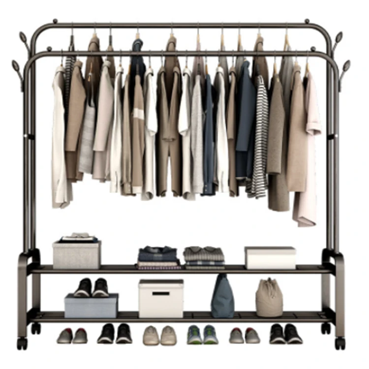 Metal Custom Mobile Hooks Living Room Bedroom Double Pole Clothes ...