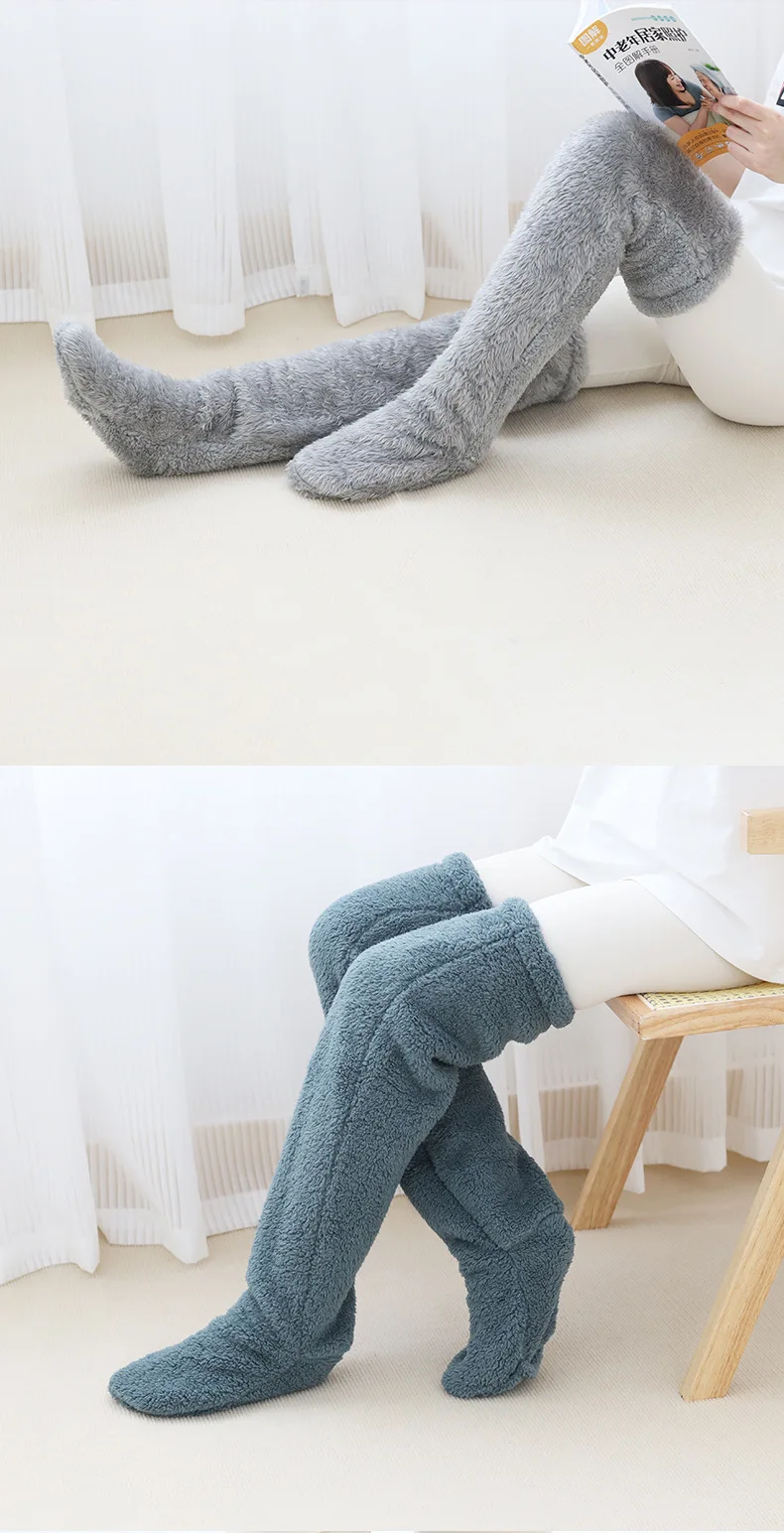 Wholesale Custom Winter Long Socks - Leg Warmer Fuzzy Socks