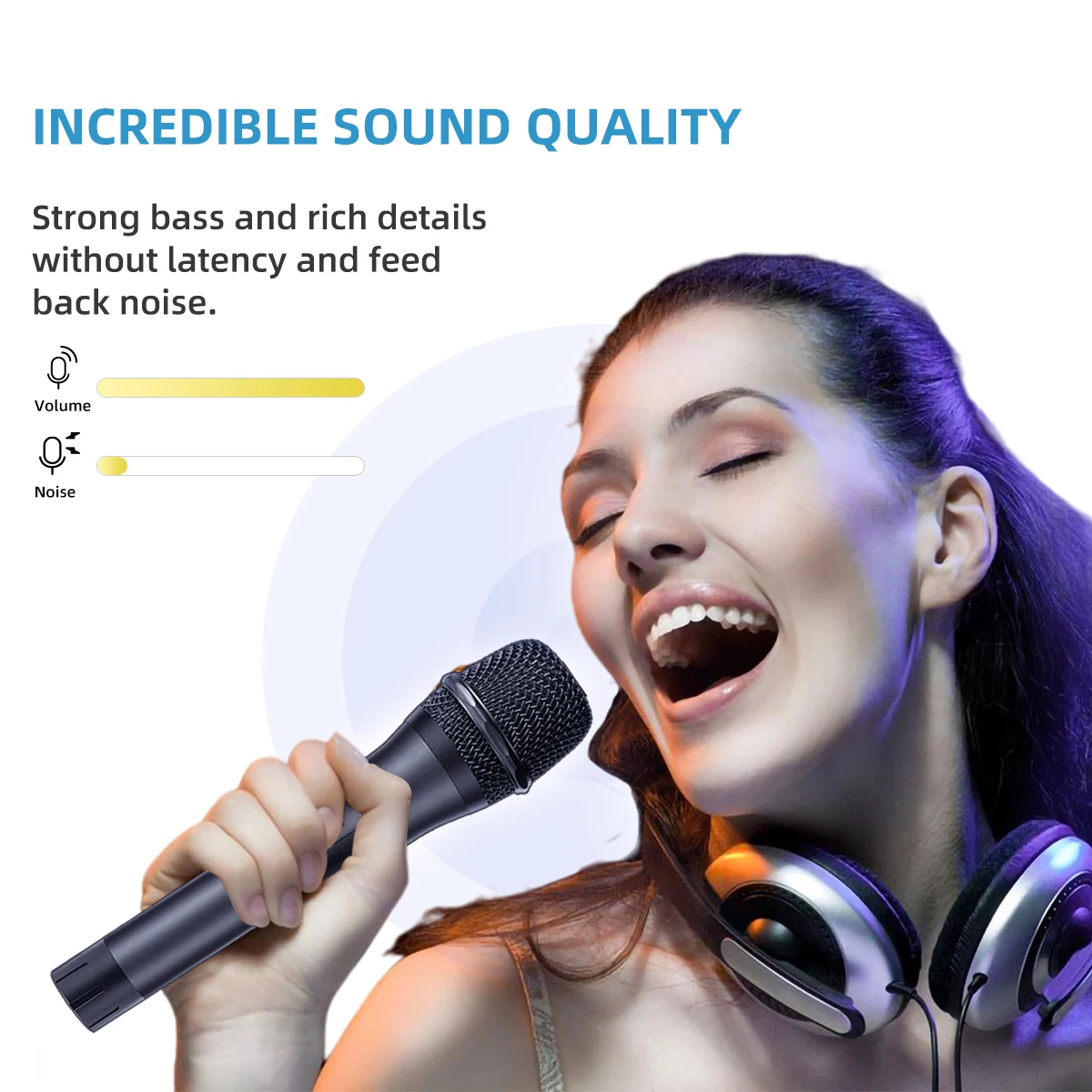 Zimhome UHF Dual Metal Handheld Microphone - Long Range Wireless for ...