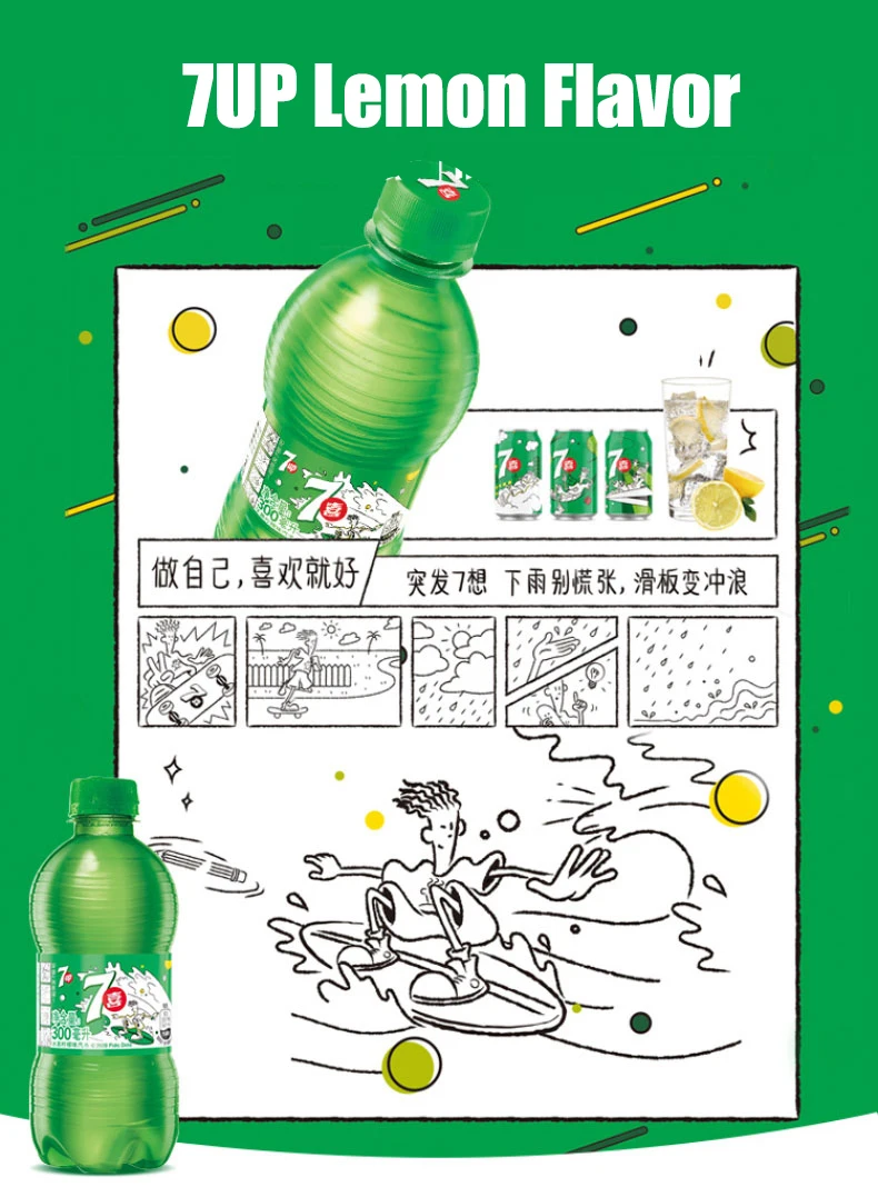 Wholesale Carbonated Drinks 7up Soft Drinks 300ml Mini Summer Lemon ...