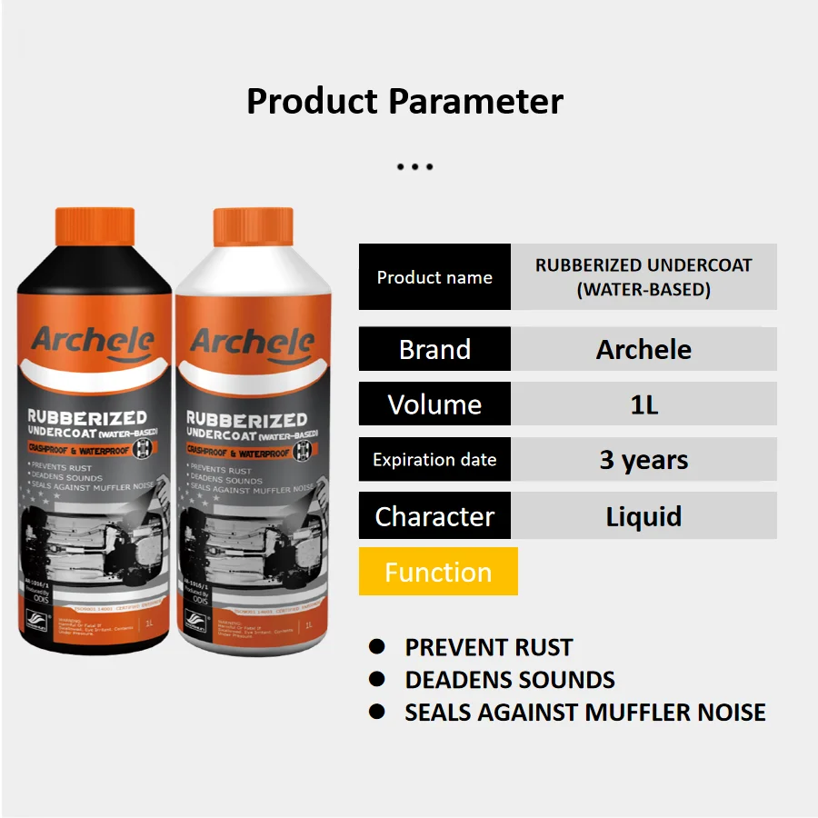 Archele 1L Water-based Rubberized Undercoat for Car Chassis Rust ...
