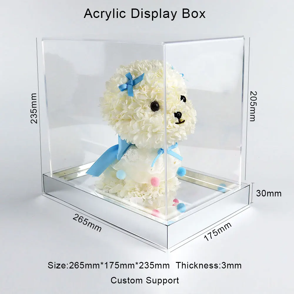 Acryworks Custom clear Acrylic Display Box Mirror Base Acrylic Toys ...