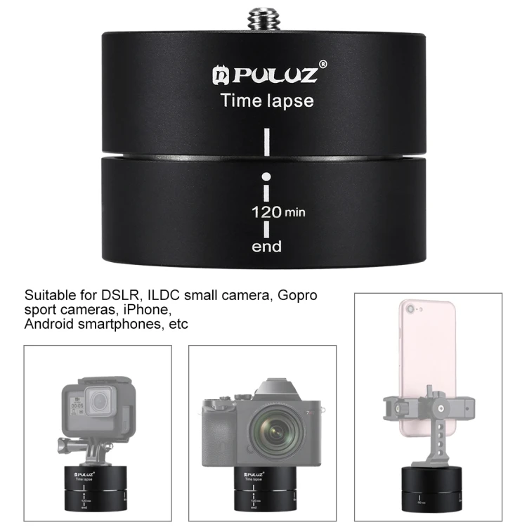 Puluz For Action Cameras 360 Degrees Panning Rotation 120 Minutes Time ...