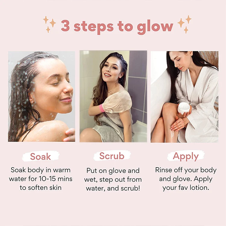 Natural Soft Turkish Face Body Mitt Bath Washing Scrub