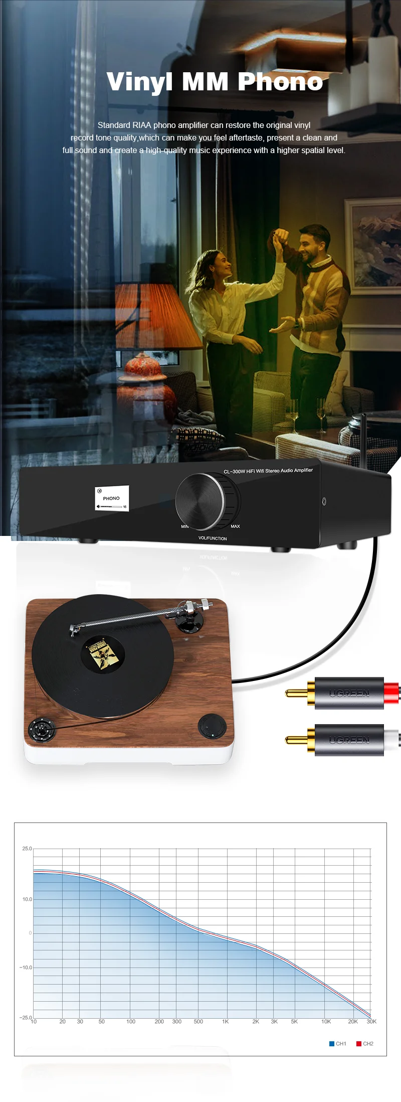 Cloudyx CL-300W Stereo Amplifier - Multi Room Audio Control