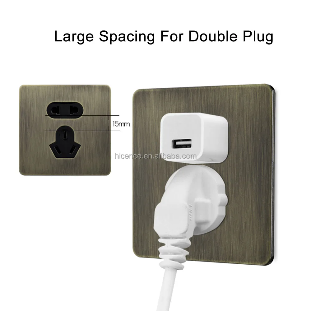 Bronzed Socket Brass Switched Socket Double USB Retro