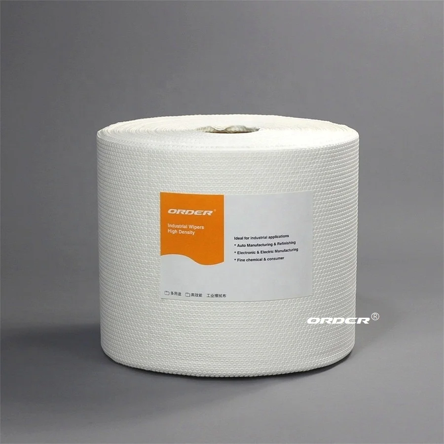 Nonwoven Perforated Roll Of White Wipes Cellulose Polypropylene ...