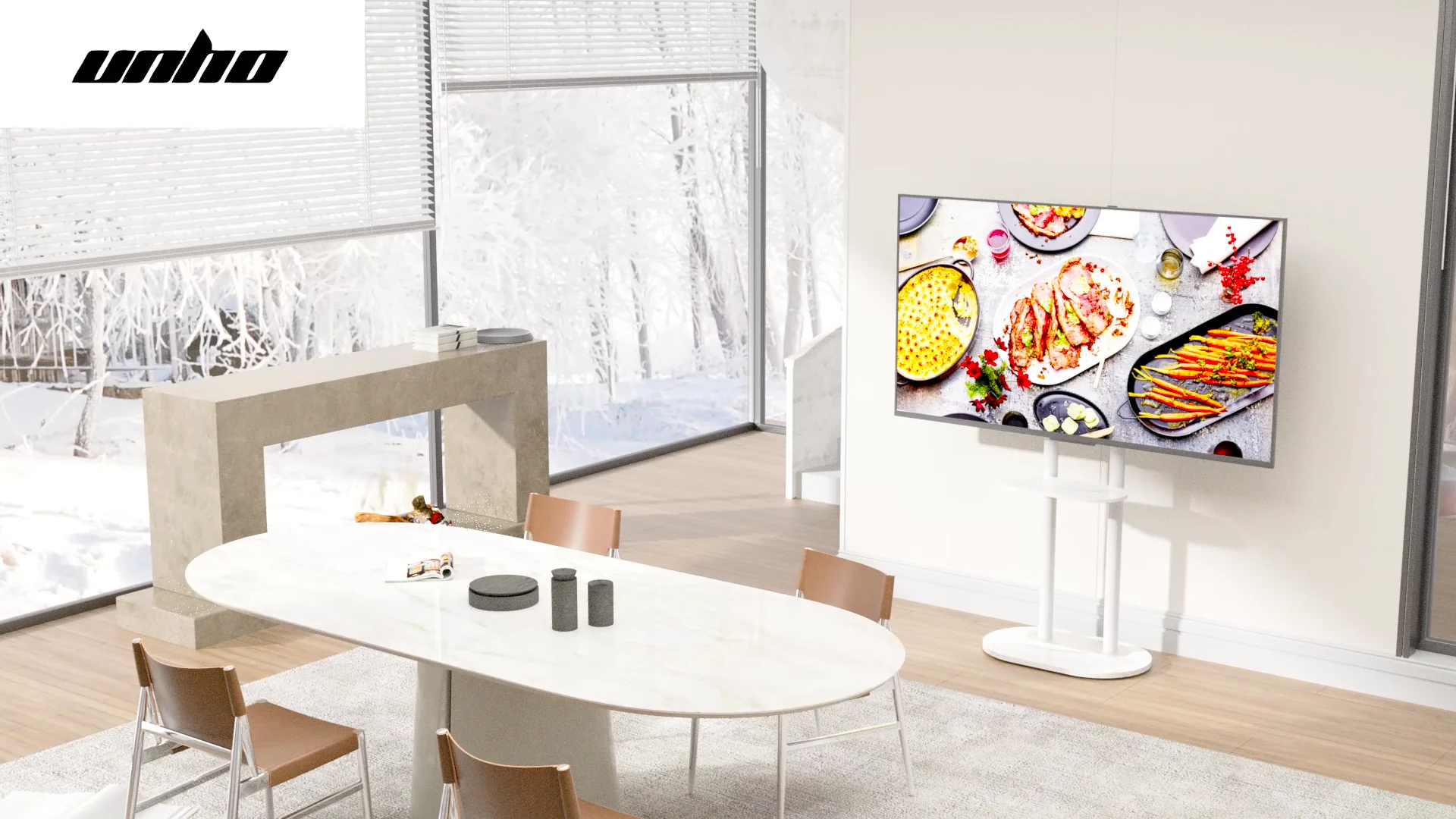 Heavy Floor Tv Stand Flat Tv Mount Bracket With Sintered Stone Shelf ...