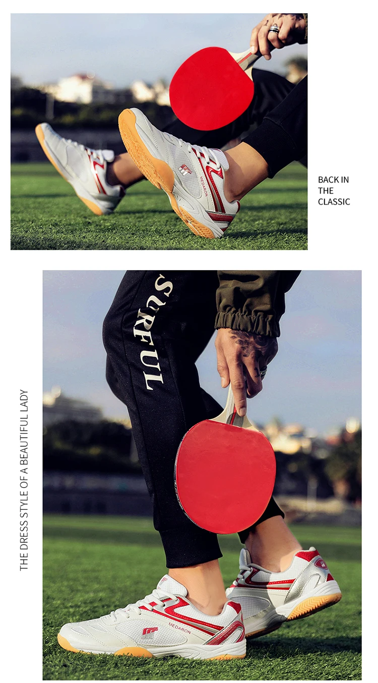 MEDARON 2021 Summer Men's White Table Tennis Sport Shoes