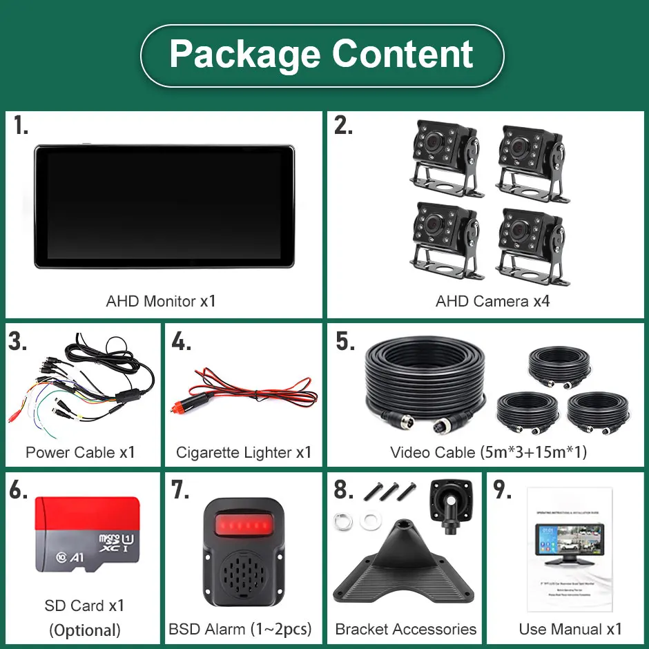 10.36 Inch 4 Channel Smart Blind Spot Radar Bsd Alarm Forklift Truck ...
