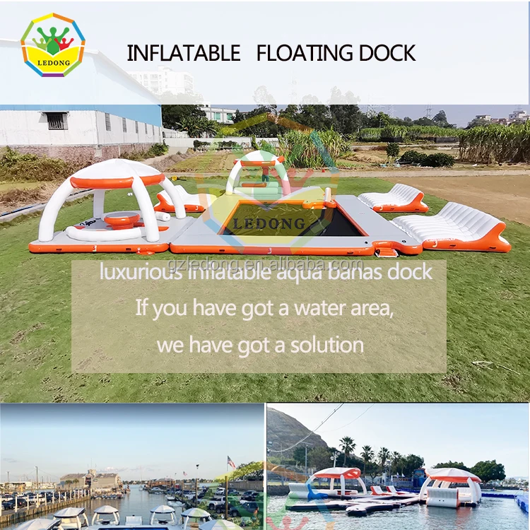 Inflatable Floating Dock Platform with Tent for Water Parks ...
