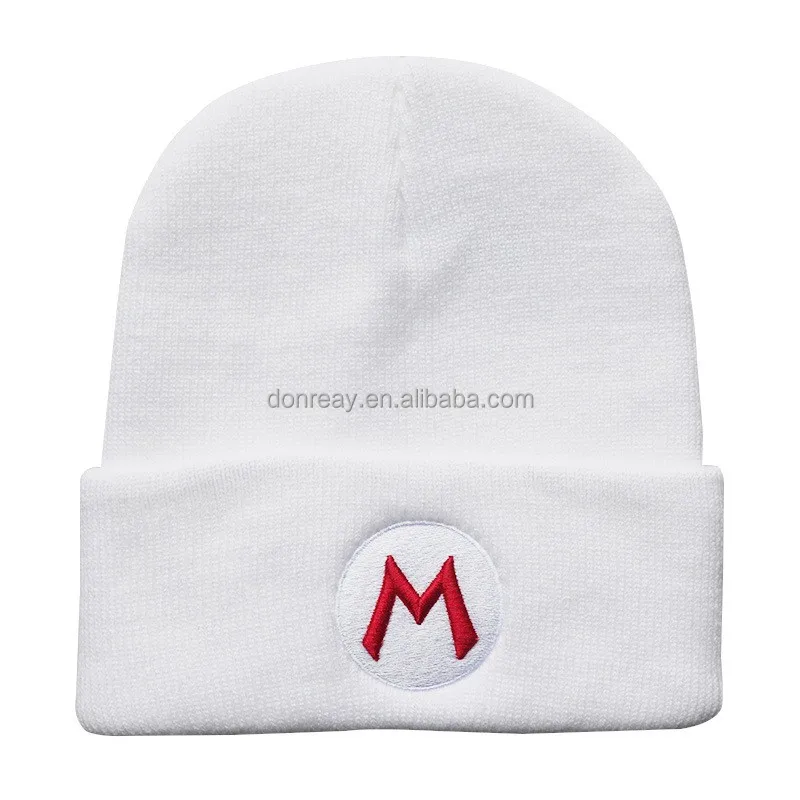 Cartoon Anime Super Mario Embroidery Knitted Cap Head Warm Cap Hip-hop ...