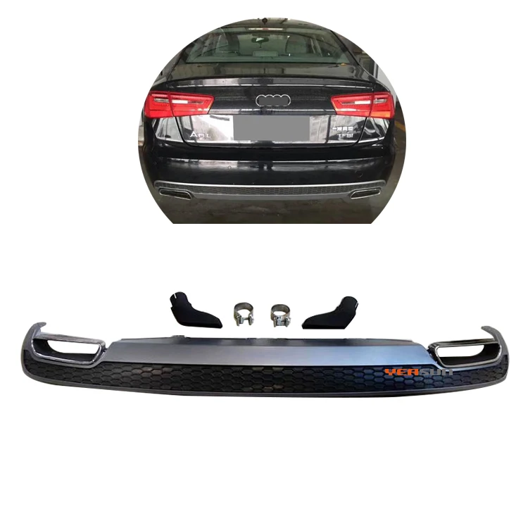 W12 Style Rear Diffuser for AUDI A6 C7 normal body kit rear diffuser ...