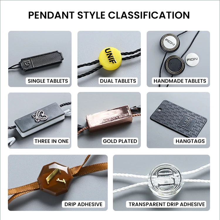 Custom Embossed Logo Garment Plastic Rope Seal Hang Tag