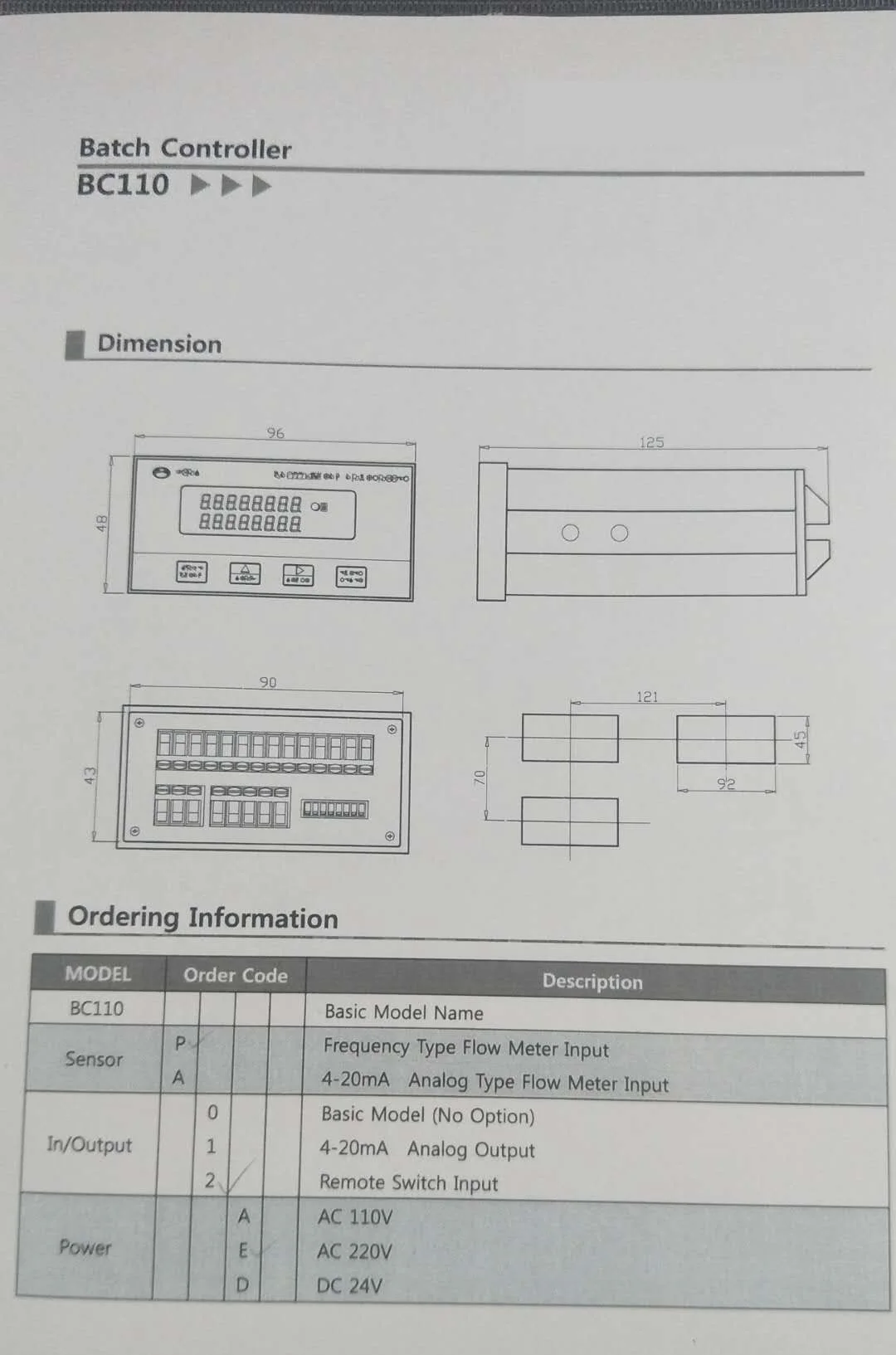 배치 컨트롤러 BC-110C 시리즈 유량계 totalizer| Alibaba.com