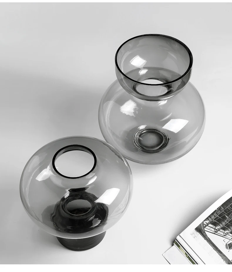 Nordic Abstract Glass Vase Transparent Flower Arrangement Creative ...