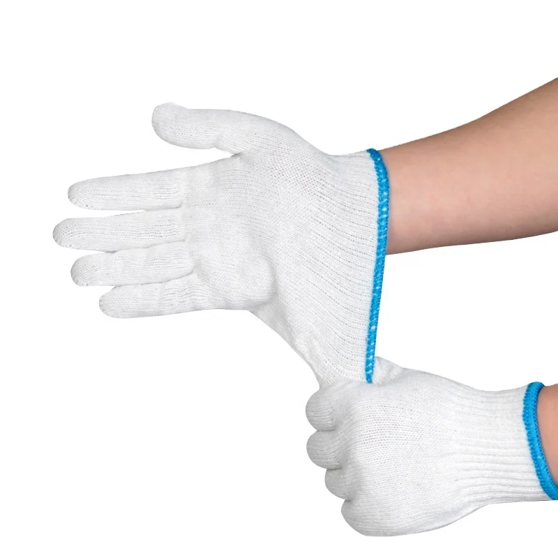 10 Gauge 100 percent White Cotton Knitted Working Gloves hand gloves ...