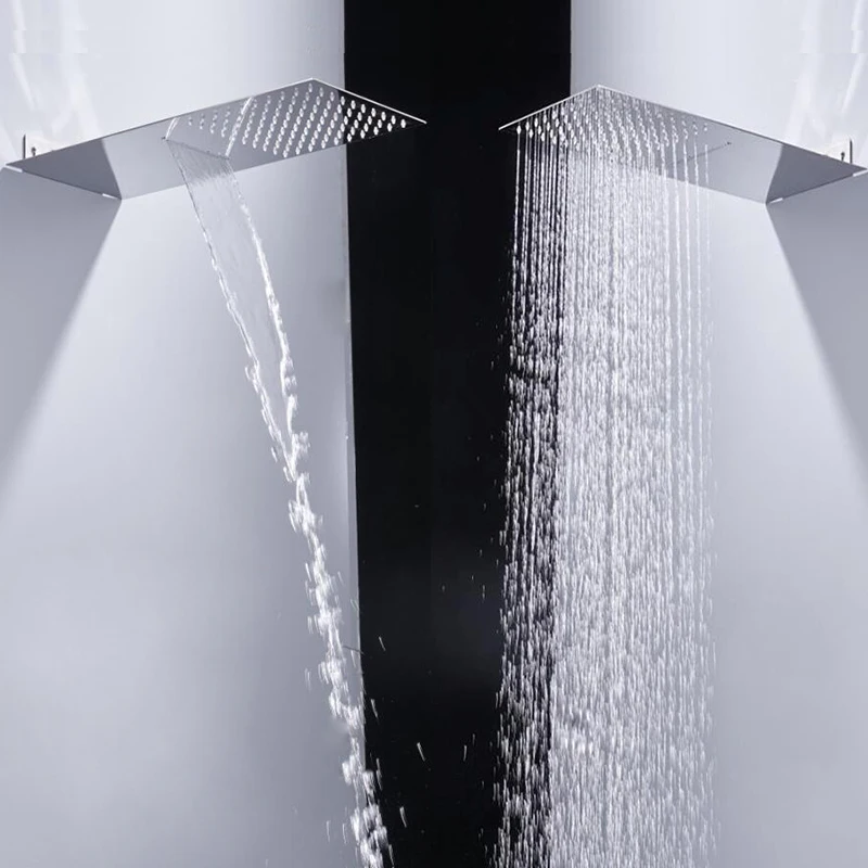 Chrome Rain Waterfall Shower Head Stainless Steel 304 Shower Head Wall ...