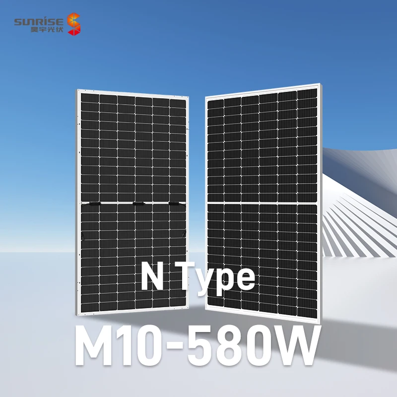 SUNRISE TOPCon PV Module bifacial Double Glass 580W 585W 590W 595W 600W ...
