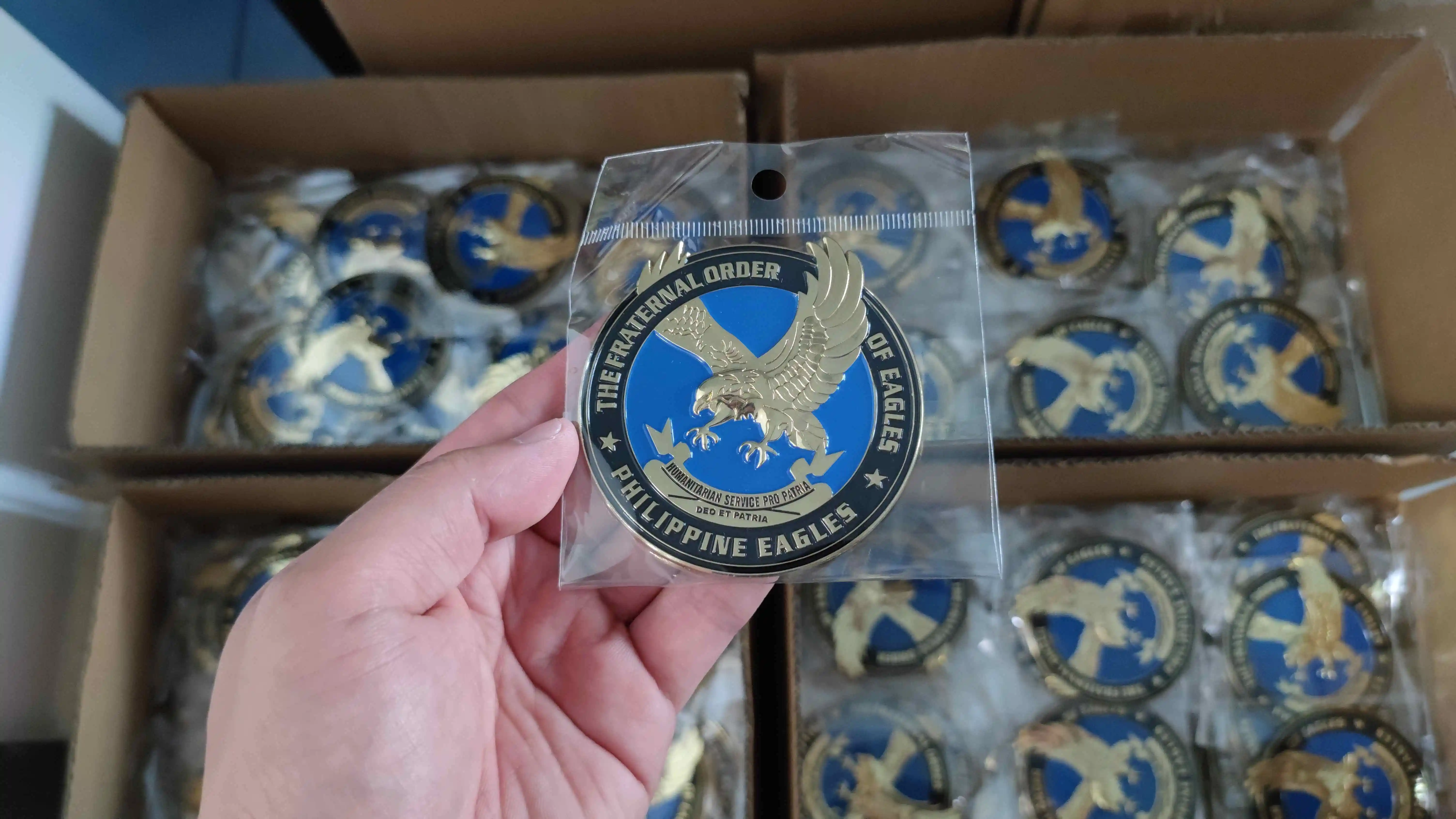 Zinc Alloy 3" Gold Blue Philippines Eagle Car Badge High Polished 3d ...