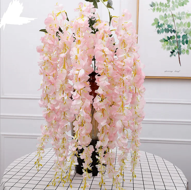 130cm Wall Hanging Artificial Wisteria Flower Artificial Silk Wisteria