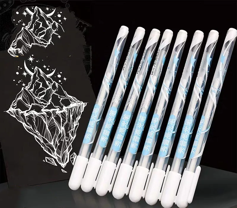 Bview Art White Line Drawing Pen White Highlighter Gel Pen Students ...