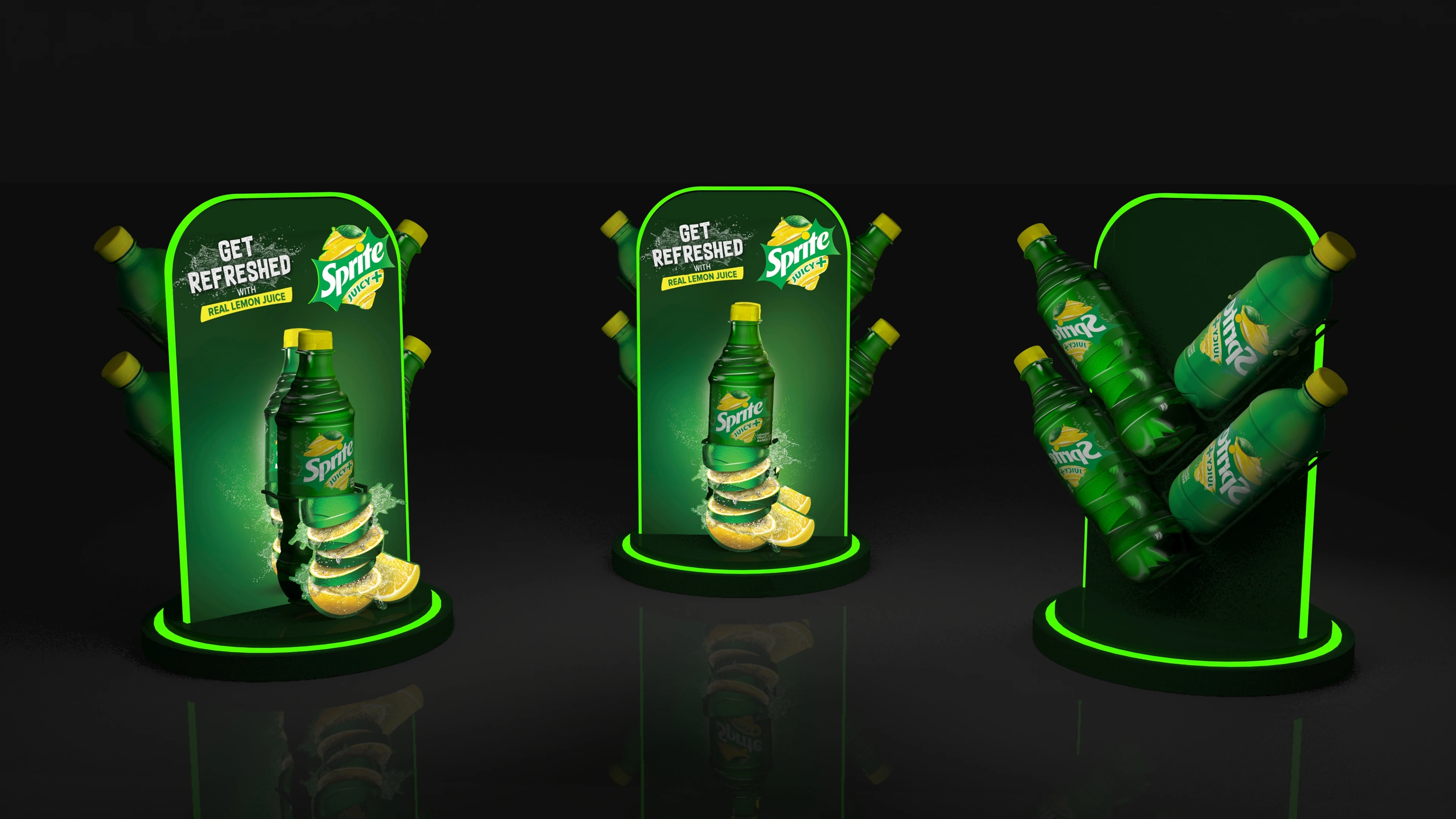 Custom Supermarket Sprite Soft Drink Metal Display Unit