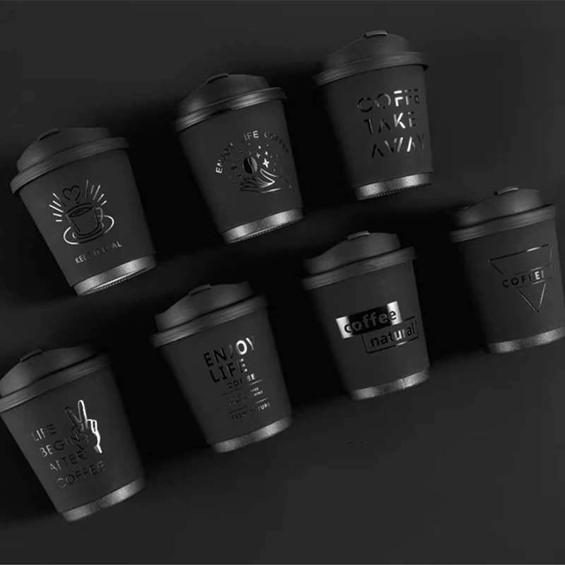 Luxury Double Wall Paper Cup Set - 8oz & 10oz Gold Foil