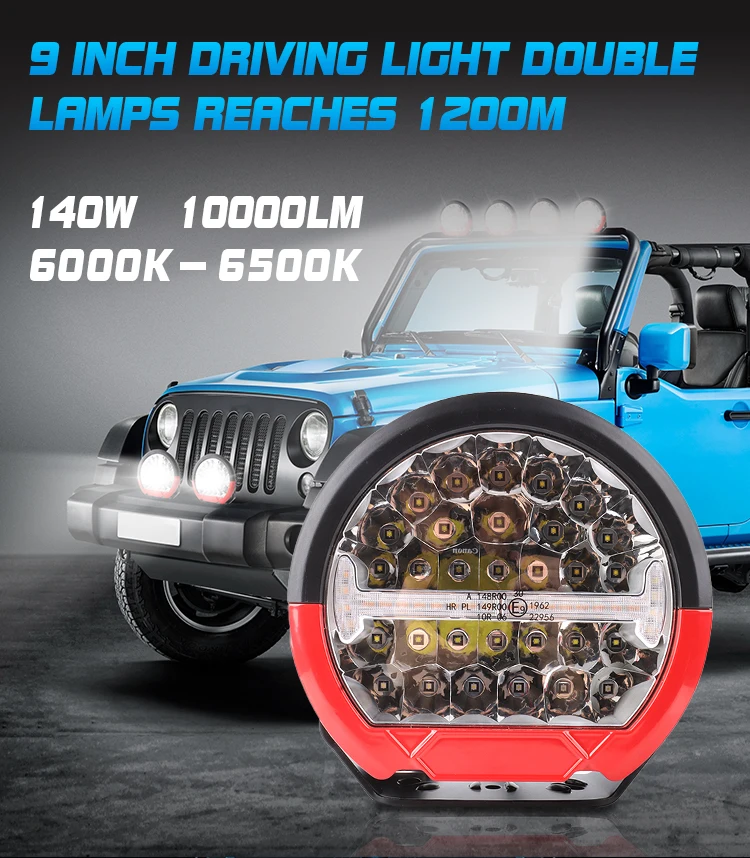 Auto Lighting System Round LED Work Lamp 9 Inch 140W 12V 24V 6500K ...
