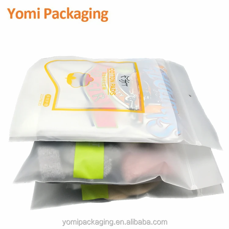 Custom Matte Frosted Biodegradable Plastic Packaging Zipper Bags T