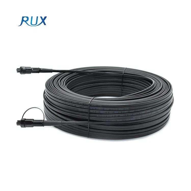 Outdoor Waterproof Ftth Flat Drop Cable With Mini Sc Apc Optitap Optic Connector Fiber Optic ...