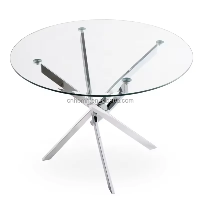 High Quality Light Luxury Glass Table Top Luxury Round Dining Tables ...
