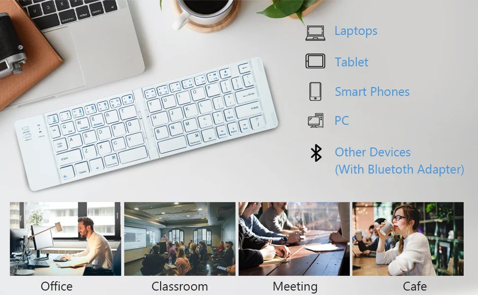 Custom Korean Alphabet Wireless Keyboard Rechargeable Folding Portable ...