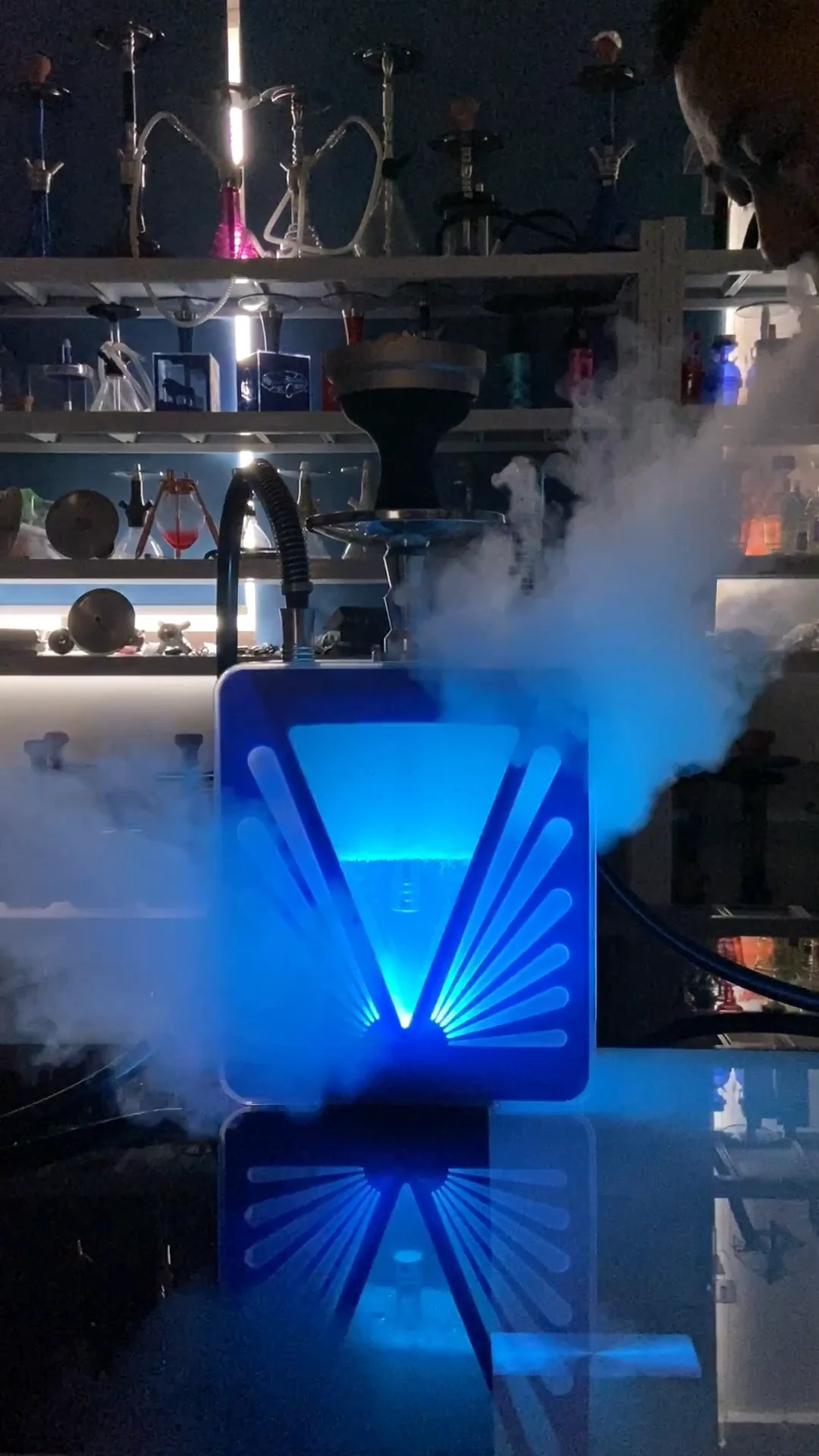 2023 Square New Shisha Hookah Set Led Chicha 2 Hose Hookah Shisha ...