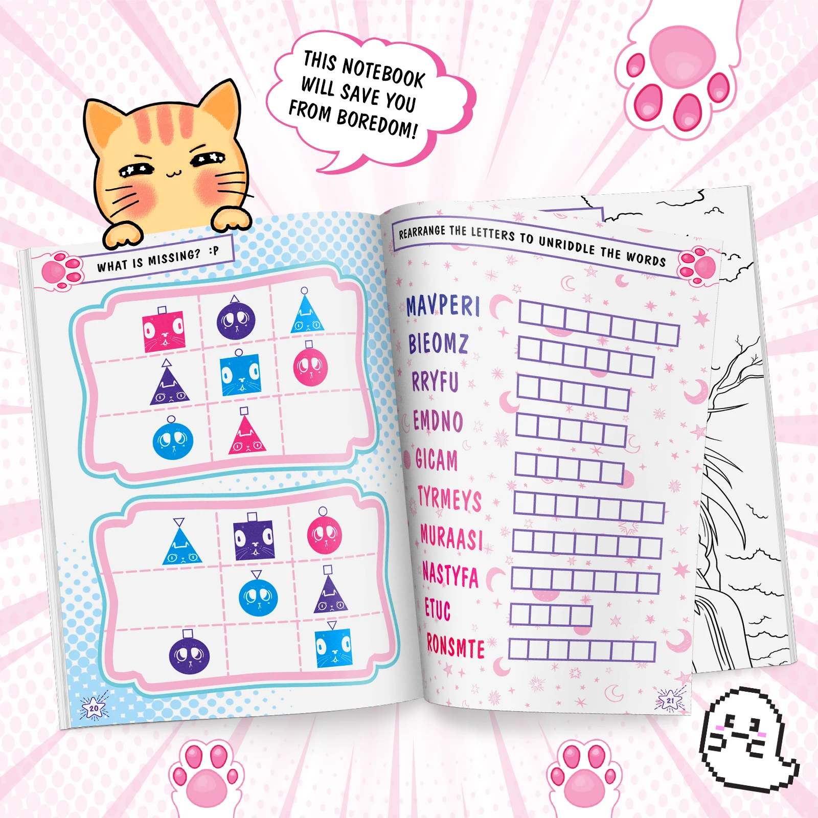 Anime Book for Kids Anime Activity Pad, Kawaii Book with Tasks for Kids ...