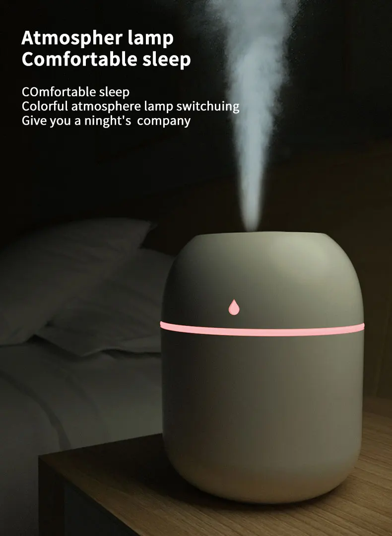 Hot Selling Creative Portable Mini Led Light Spray Humidifier 220ml ...