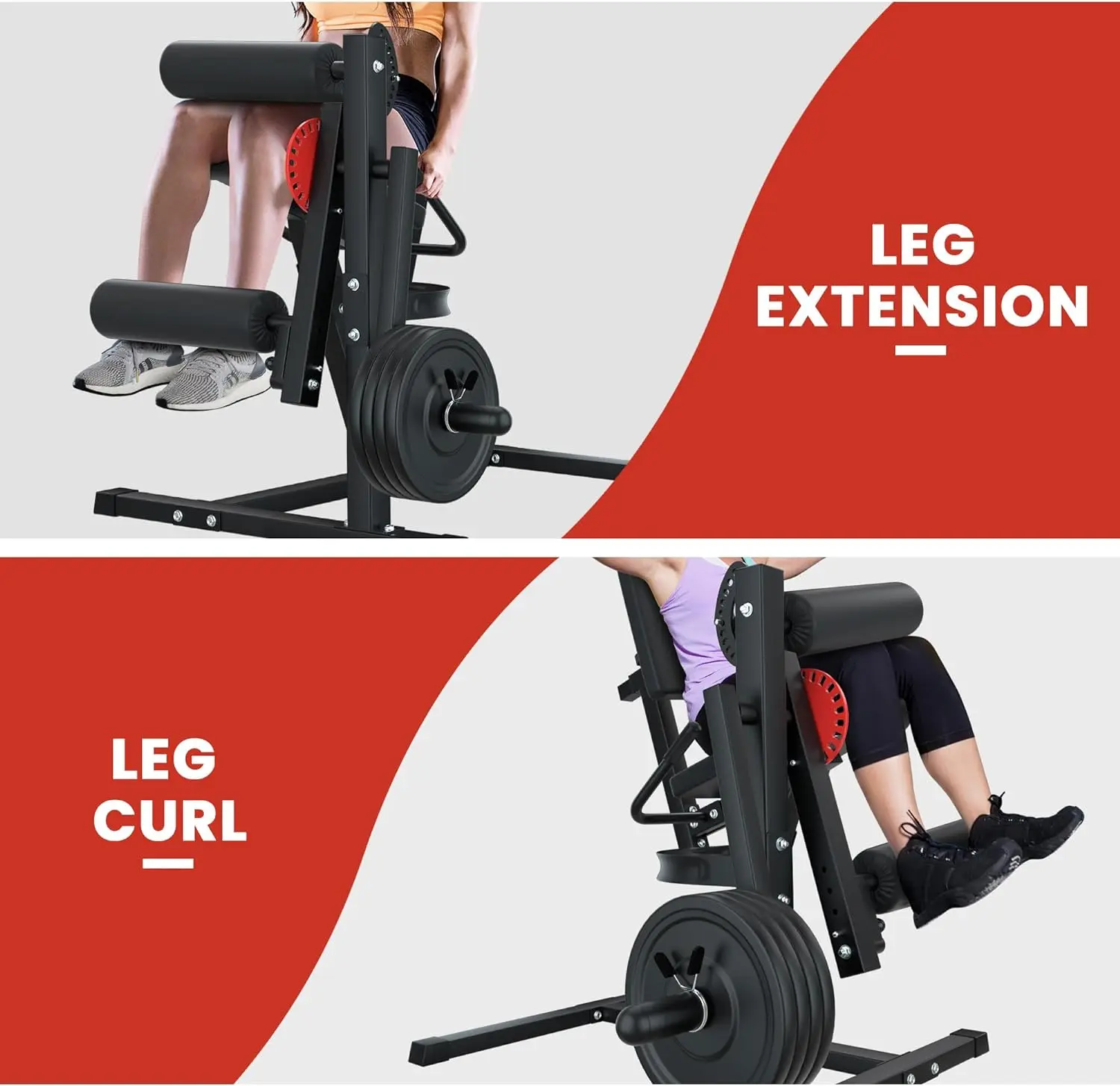 Zyfit Adjustable Plate Loaded Leg Extension and Curl Machine for Leg ...