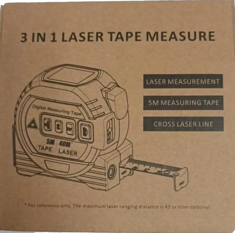 3 In 1 Infrared Portable Laser Tape Measuring 40m Rangefinder ...