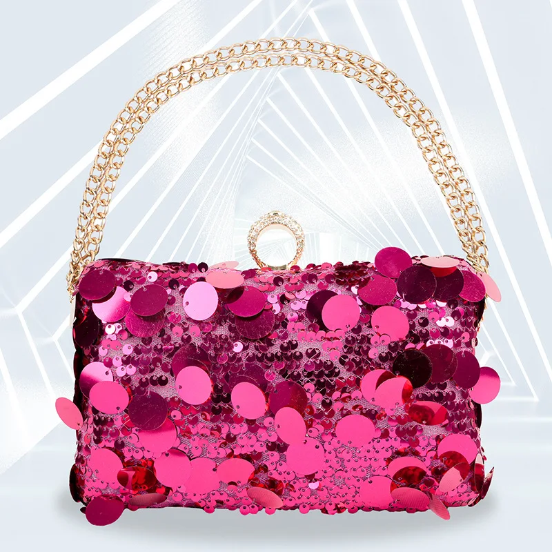 2024 Luxury Fashion Sequin Handbag Chain Crossbody Shoulder Evening ...