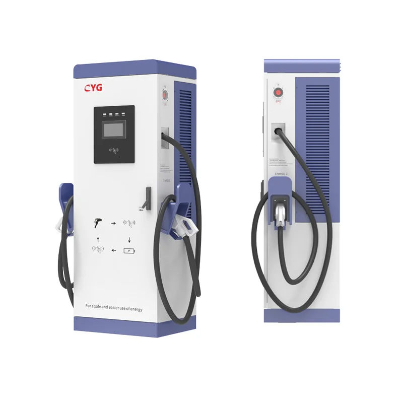 New 60kw Dual Port Ccs2 3-phase Ev Charging Station Floor-mounted Rfid ...