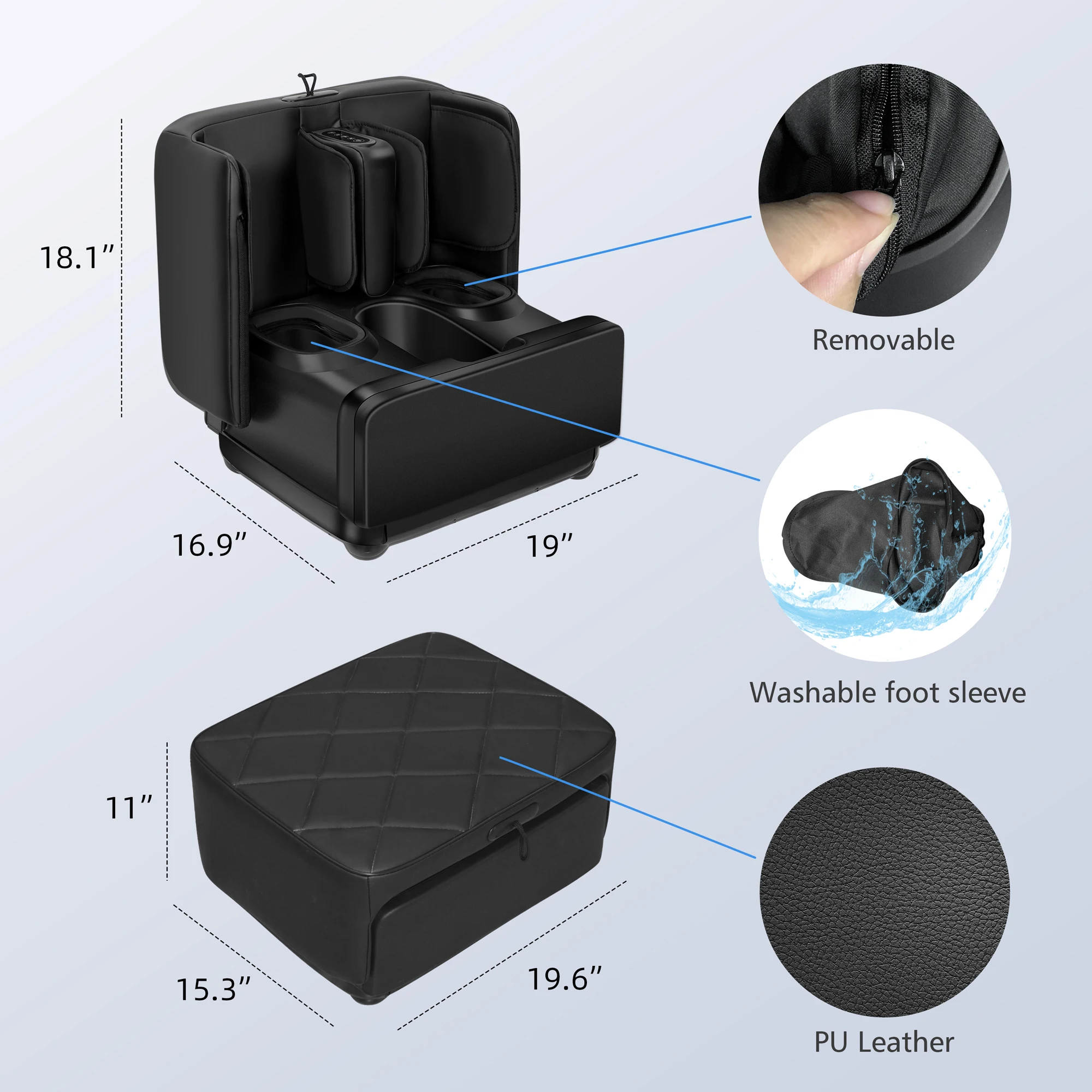 Comfier 2 in 1 Shiatsu Foot Massager Machine with Heat & Ottoman for ...