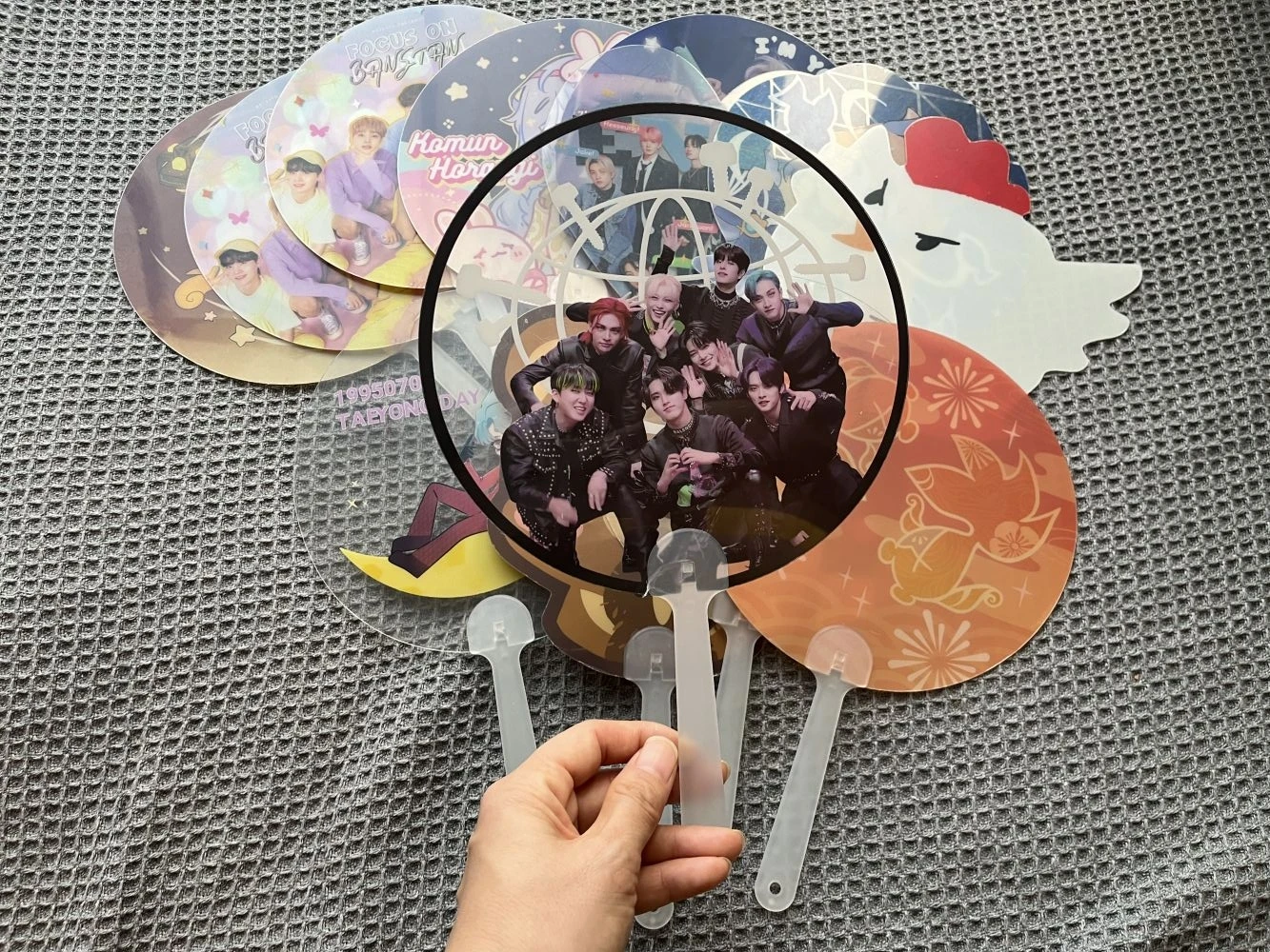 Korea Event Transparent PVC Hand Fan 28*18CM - Kpop Style