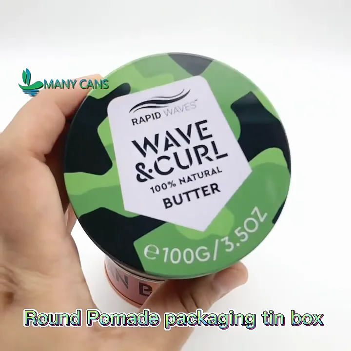 Custom Printed Round Cosmetic Pomade Container Tin Box Tin Can - Buy ...